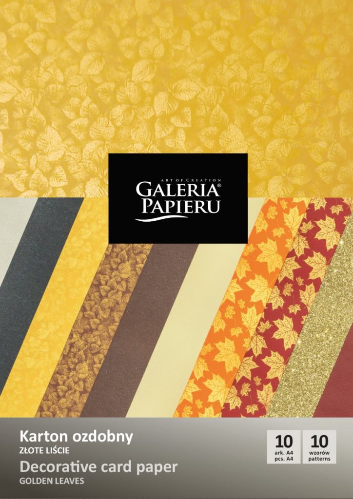 Decorative Card paper Mix 10 designs – Golden Leaves – Galeria Papieru