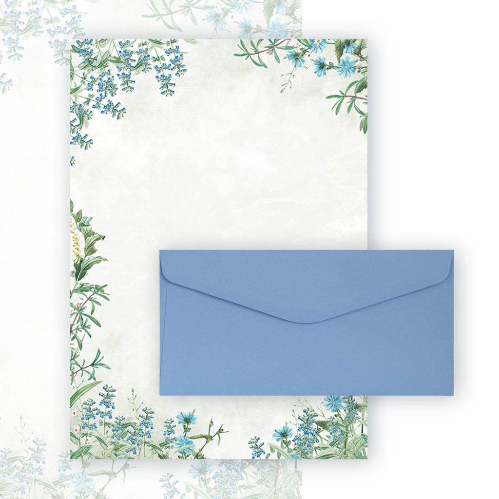 Decorative Stationery Set Fiori blue – Galeria Papieru