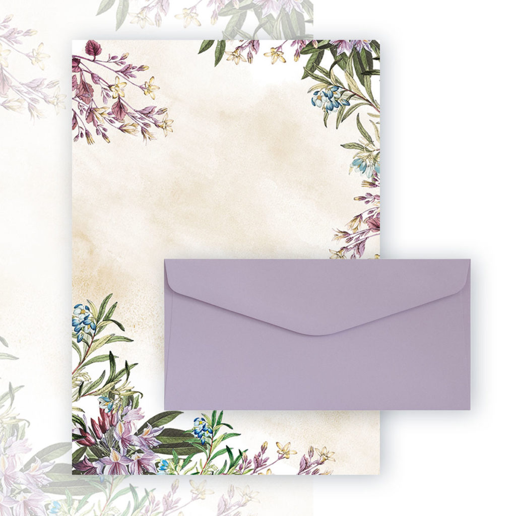 Decorative Stationery Set Umbria lavender – Galeria Papieru